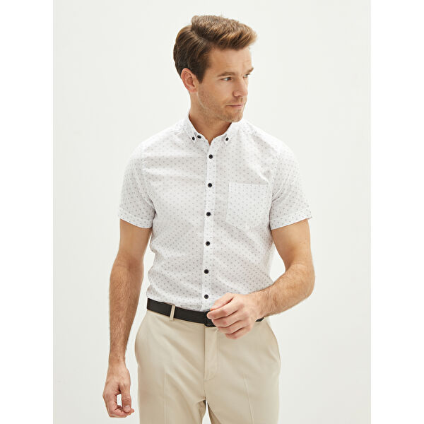 LCW CLASSIC Dar Kalıp Kısa Kollu Erkek Gömlek