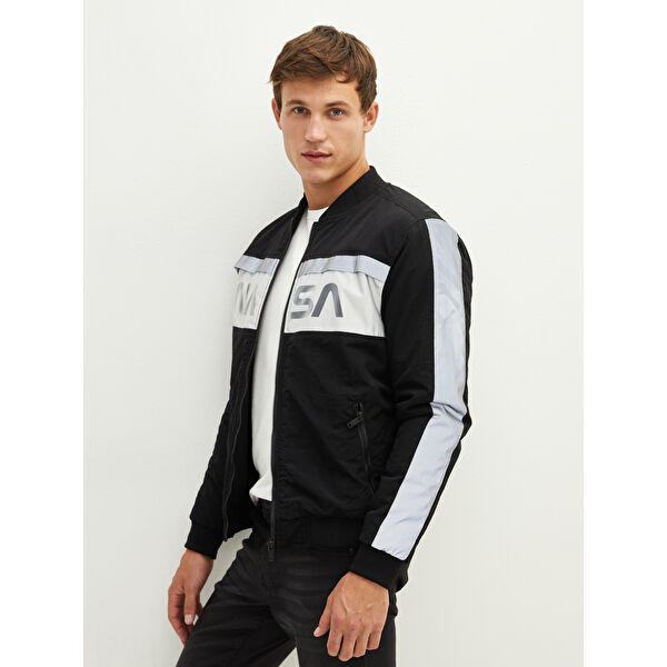 Rahat Kalıp Kolej Yaka Erkek Bomber Ceket