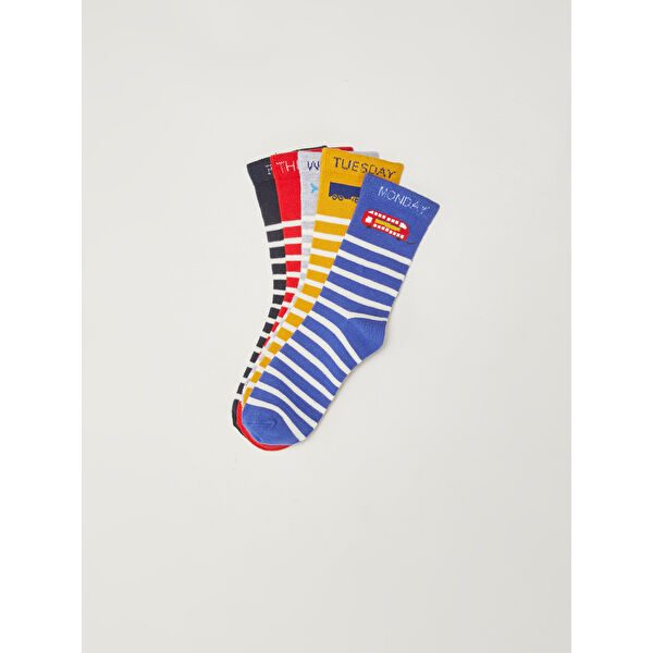 Çizgili Erkek Çocuk Soket Çorap 5'li