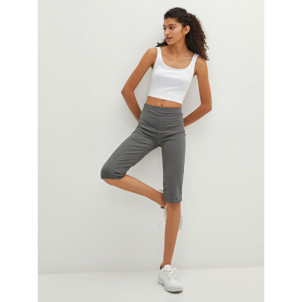 LCW CASUAL Beli Lastikli Düz Kadın Biker Tayt