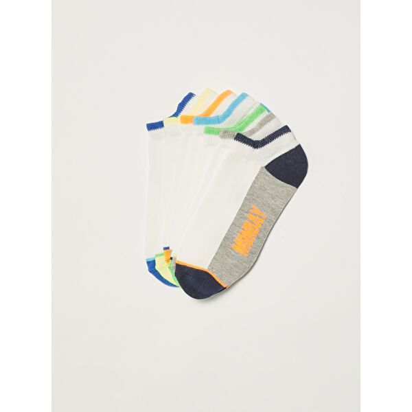 Desenli Renk Bloklu Erkek Çocuk Patik Çorap 7'li Desenli Renk Bloklu Erkek Çocuk Patik Çorap 7'li
