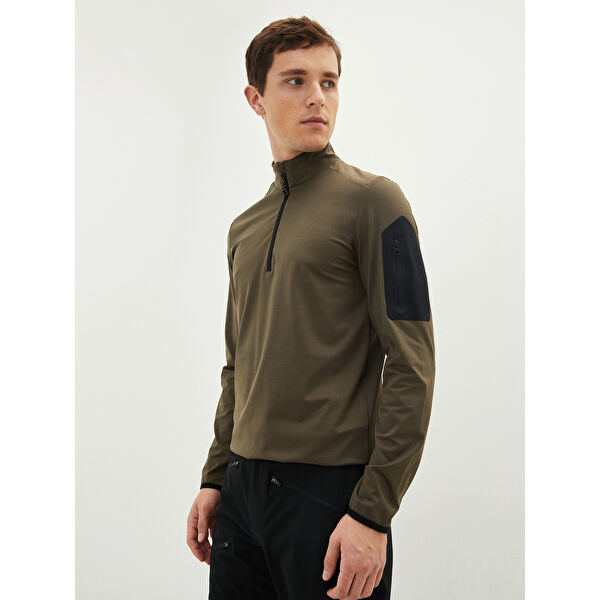 Outdoor Dik Yaka Fermuarlı İnce Erkek Sweatshirt