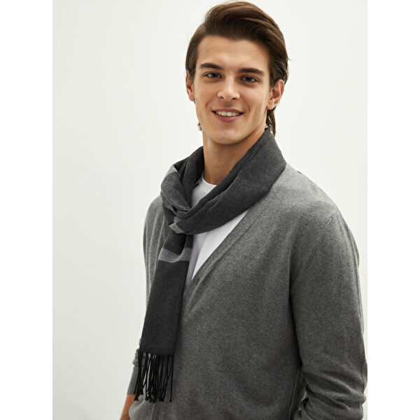 Püskül Detaylı Renk Geçişli Erkek Atkı