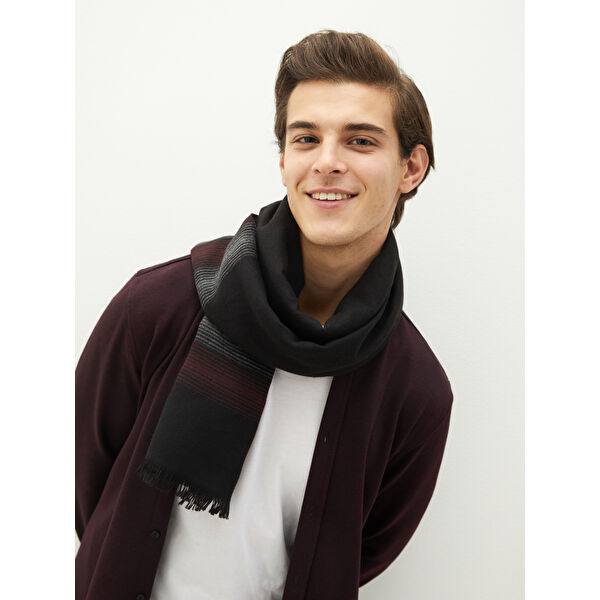 Püskül Detaylı Renk Geçişli Erkek Atkı