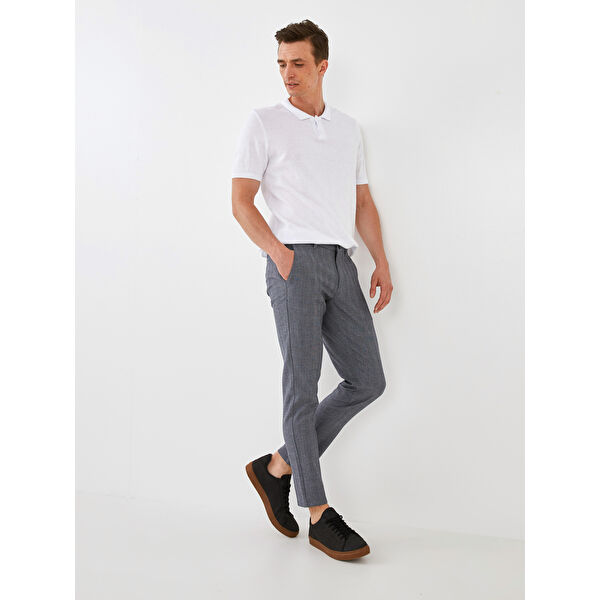 Slim Fit Poliviskon Erkek Pantolon