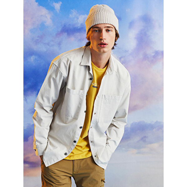 LCW CASUAL Regular Fit Uzun Kollu Gabardin Erkek Gömlek Ceket