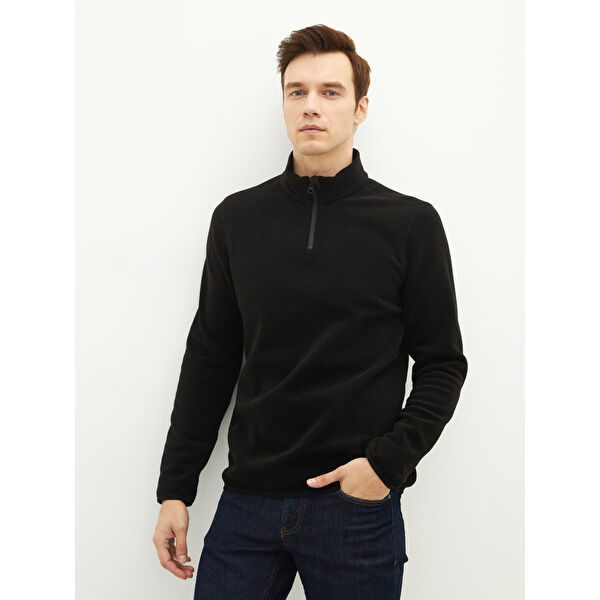 LCW BASIC Dik Yaka Uzun Kollu Polar Erkek Sweatshirt