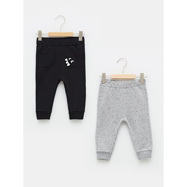 Beli Lastikli Baskılı Erkek Bebek Jogger Pantolon 2'li Beli Lastikli Baskılı Erkek Bebek Jogger Pantolon 2'li