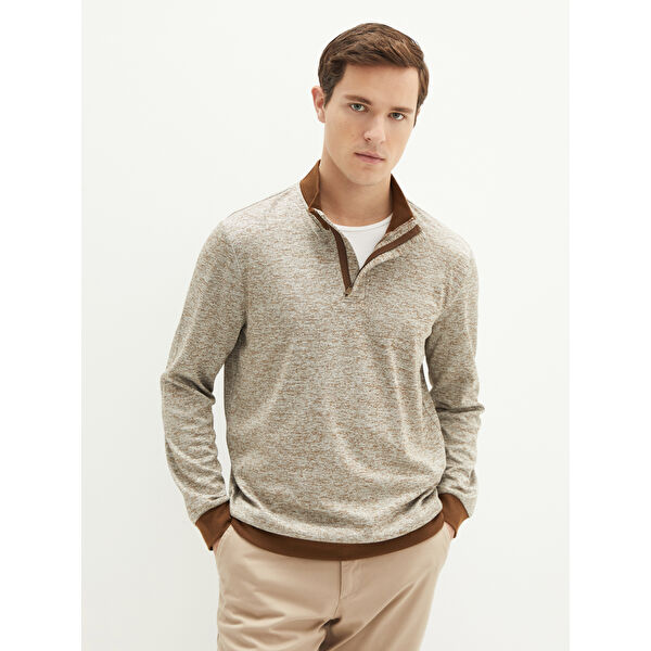 LCW CLASSIC Dik Yaka Uzun Kollu Renk Bloklu Erkek Sweatshirt