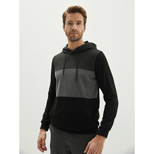 LCW CLASSIC Kapüşonlu Uzun Kollu Renk Bloklu Erkek Sweatshirt LCW CLASSIC Kapüşonlu Uzun Kollu Renk Bloklu Erkek Sweatshirt