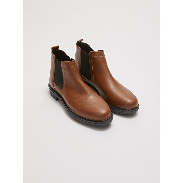 Deri Görünümlü Yanları Lastikli Erkek Bot Deri Görünümlü Yanları Lastikli Erkek Bot