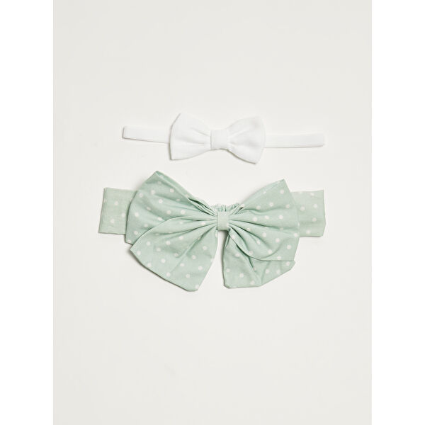 Fiyonk Detaylı Kız Bebek Saç Bandı 2'li