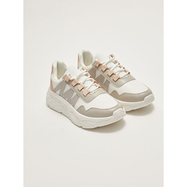 File Detaylı Bağcıklı Kalın Taban Kadın Spor Ayakkabı File Detaylı Bağcıklı Kalın Taban Kadın Spor Ayakkabı