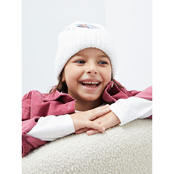 Kız Çocuk Frozen Lisanslı Nakışlı Ponponlu Bere Kız Çocuk Frozen Lisanslı Nakışlı Ponponlu Bere