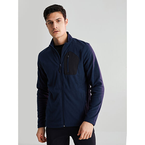 Outdoor Standart Kalıp Dik Yaka Erkek Spor Hırka