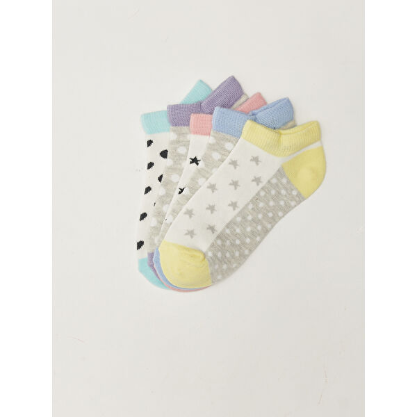 Desenli Kız Çocuk Patik Çorap 5'li