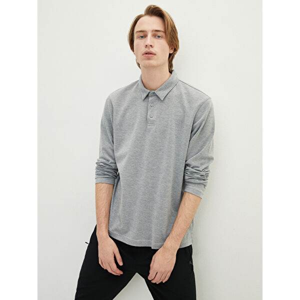 Polo Yaka Uzun Kollu Erkek Tişört