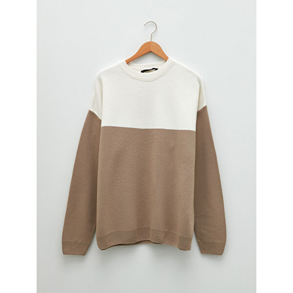 LCW CASUAL Bisiklet Yaka Uzun Kollu Renk Bloklu Erkek Triko Kazak