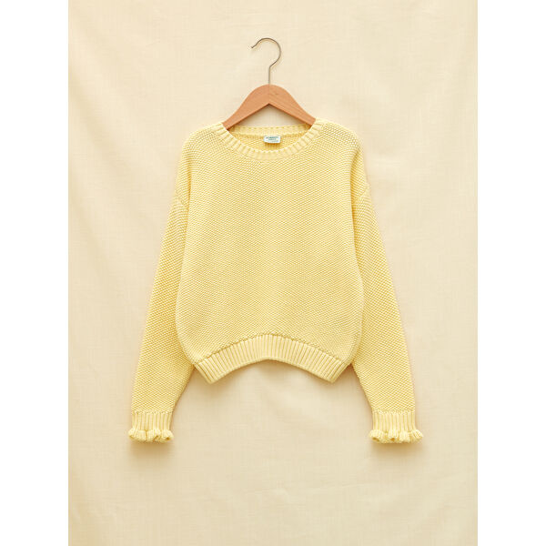 Bisiklet Yaka Basic Uzun Kollu Organik Pamuklu Kız Çocuk Triko Kazak Bisiklet Yaka Basic Uzun Kollu Organik Pamuklu Kız Çocuk Triko Kazak