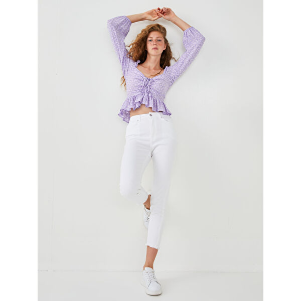 XSIDE Yüksek Bel Rahat Fit Cep Detaylı Kadın Jean Pantolon XSIDE Yüksek Bel Rahat Fit Cep Detaylı Kadın Jean Pantolon