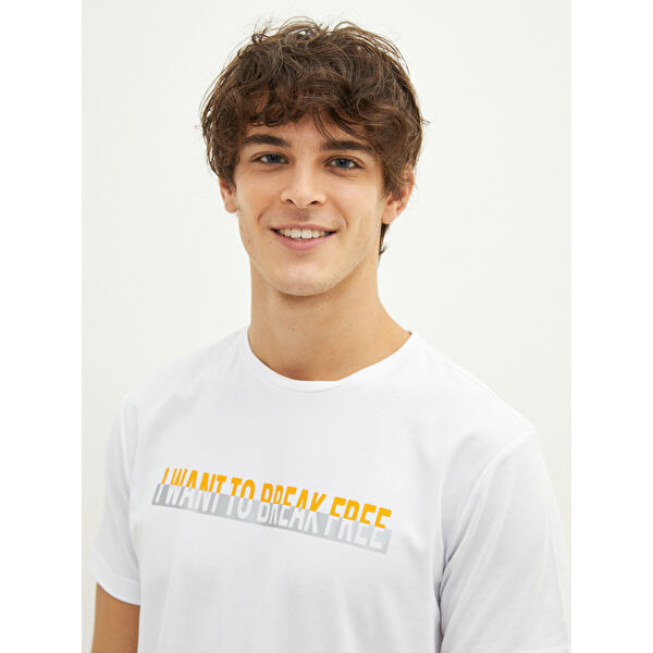 Outdoor Bisiklet Yaka Kısa Kollu Baskılı Erkek Tişört