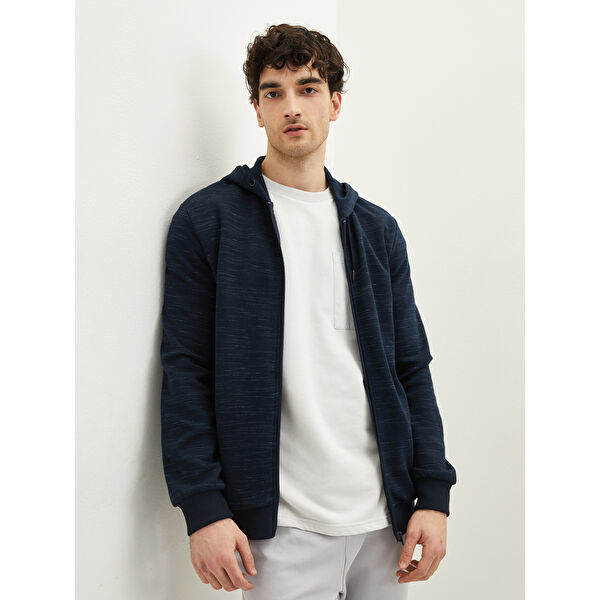 LCW CASUAL Kapüşonlu Uzun Kollu Fermuarlı Erkek Spor Hırka