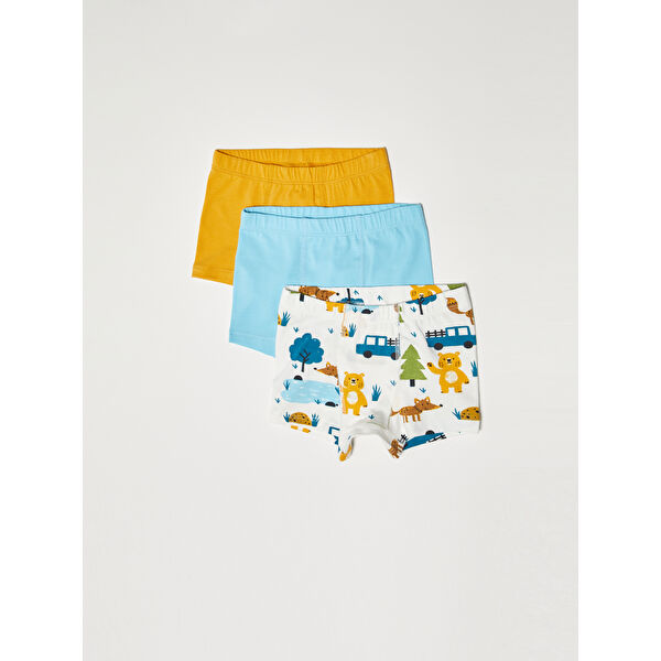 Beli Lastikli Erkek Bebek Boxer 3'lü