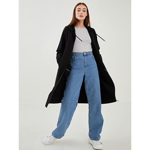 LCW CLASSIC Kapüşon Yaka Düz Uzun Kollu Cep Detaylı Kadın Hırka