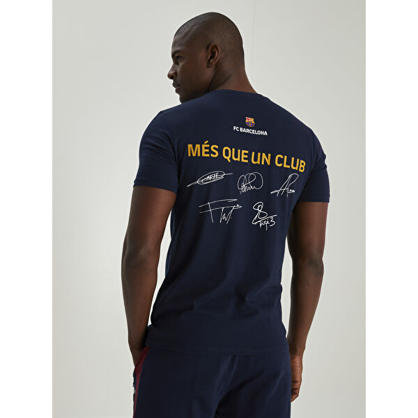 LCW SPORTS Bisiklet Yaka Kısa Kollu Barcelona Baskılı Penye Erkek Taraftar Tişört