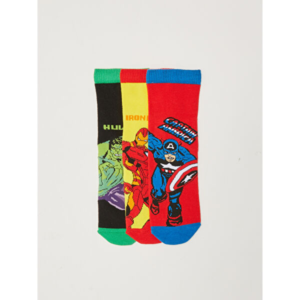 Avengers Desenli Erkek Çocuk Soket Çorap 3'lü