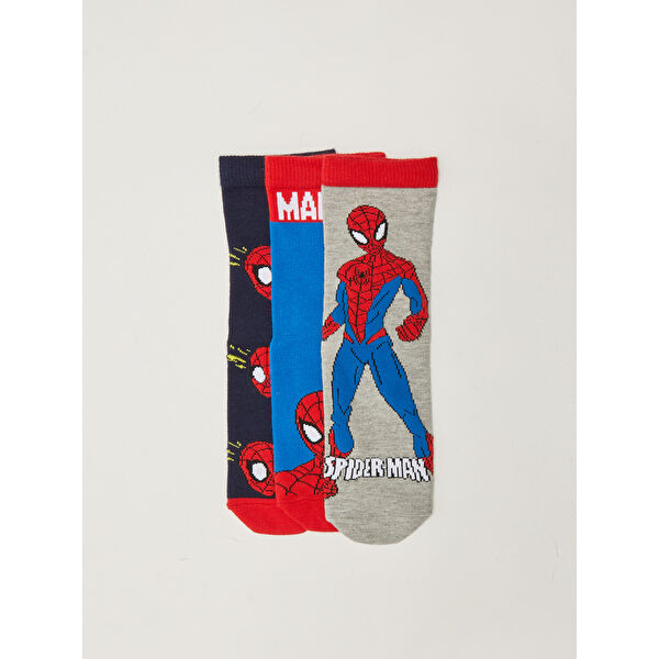 Spiderman Desenli Erkek Çocuk Soket Çorap 3'lü