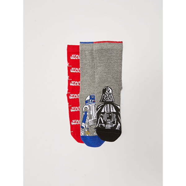 Star Wars Desenli Erkek Çocuk Soket Çorap 3'lü Star Wars Desenli Erkek Çocuk Soket Çorap 3'lü