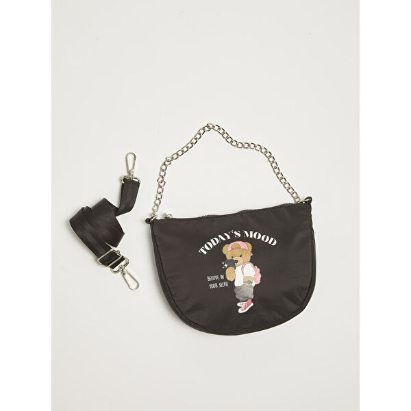 Kız Çocuk Baskılı Zincir Askılı Kol Çantası