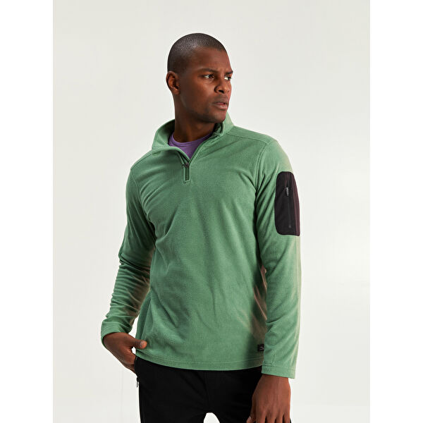 Dik Yaka Uzun Kollu Polar Erkek Sweatshirt