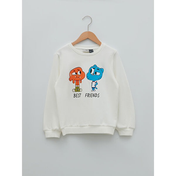 Bisiklet Yaka Gumball Baskılı Uzun Kollu Kız Çocuk Sweatshirt Bisiklet Yaka Gumball Baskılı Uzun Kollu Kız Çocuk Sweatshirt