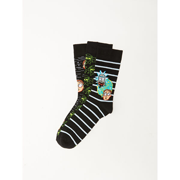 Rick ve Morty Baskılı Erkek Soket Çorap 3'lü