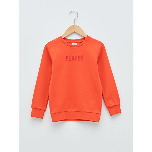 Bisiklet Yaka Nakış Detaylı Uzun Kollu Erkek Çocuk Sweatshirt Bisiklet Yaka Nakış Detaylı Uzun Kollu Erkek Çocuk Sweatshirt