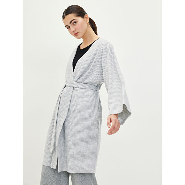 Kruvaze Yaka Düz Uzun Kollu Kadın Sabahlık Kruvaze Yaka Düz Uzun Kollu Kadın Sabahlık