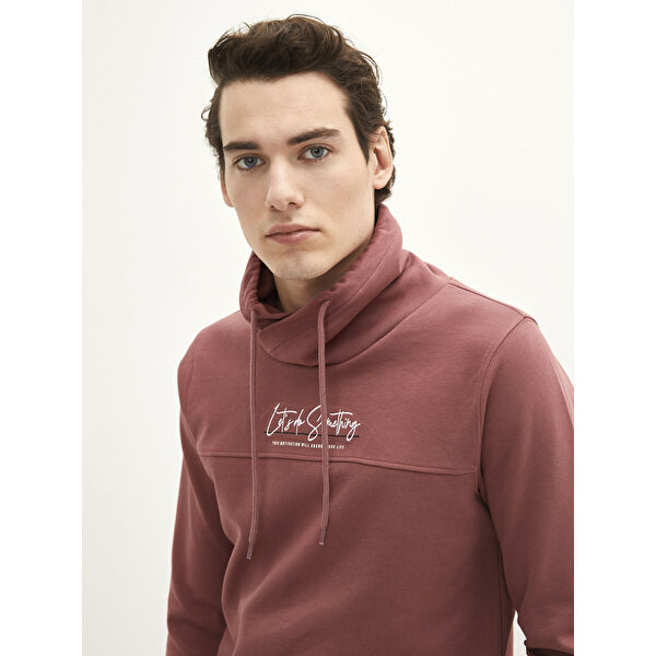 Keşiş Yaka Uzun Kollu Baskılı Erkek Sweatshirt Keşiş Yaka Uzun Kollu Baskılı Erkek Sweatshirt