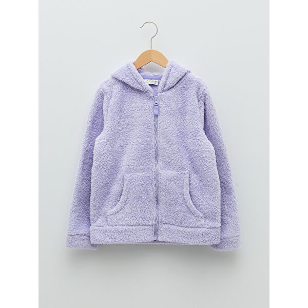 Kapüşonlu Basic Uzun Kollu Kız Çocuk Fermuarlı Sweatshirt Kapüşonlu Basic Uzun Kollu Kız Çocuk Fermuarlı Sweatshirt