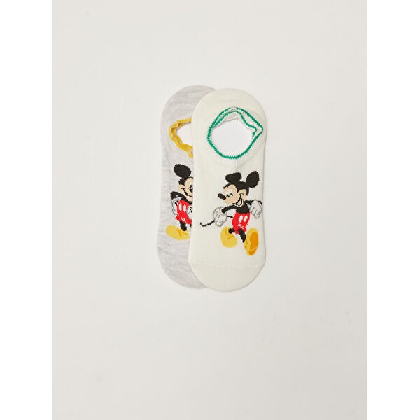Mickey Mouse Baskılı Kadın Patik Çorap 2'li Paket Mickey Mouse Baskılı Kadın Patik Çorap 2'li Paket