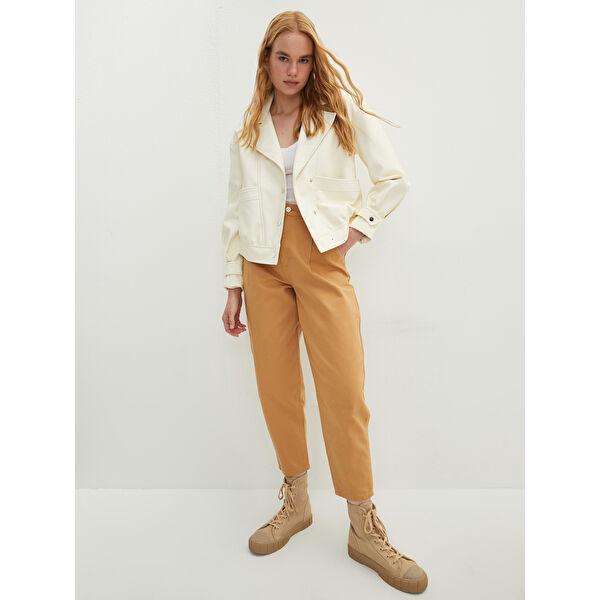 Rahat Kalıp Cep Detaylı Gabardin Kadın Pantolon Rahat Kalıp Cep Detaylı Gabardin Kadın Pantolon