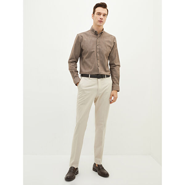 Regular Fit Uzun Kollu Gabardin Erkek Gömlek Regular Fit Uzun Kollu Gabardin Erkek Gömlek