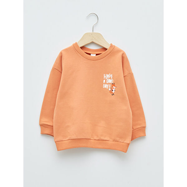 Bisiklet Yaka Uzun Kollu Baskılı Erkek Bebek Sweatshirt