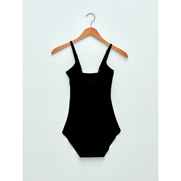 U Yaka Düz Askılı Kadın Çıtçıtlı Body