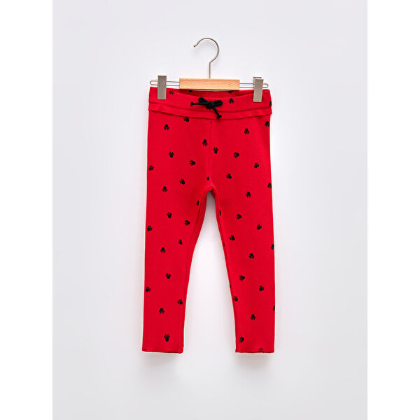 Beli Lastikli Minnie Mouse Baskılı Kız Bebek Tayt