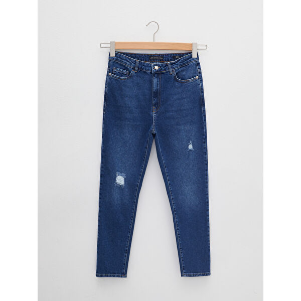 Yüksek Bel Straight Fit Cep Detaylı Kadın Rodeo Jean Pantolon Yüksek Bel Straight Fit Cep Detaylı Kadın Rodeo Jean Pantolon