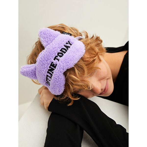 Yazı Nakışlı Pelüş Kadın Uyku Bandı Yazı Nakışlı Pelüş Kadın Uyku Bandı