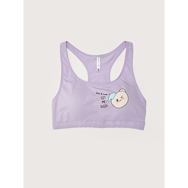 U Yaka Balensiz Baskılı Sütyen