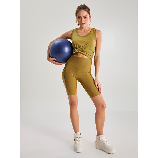 LCW ACTIVE Beli Lastikli Düz Cep Detaylı Kadın Spor Biker Tayt LCW ACTIVE Beli Lastikli Düz Cep Detaylı Kadın Spor Biker Tayt